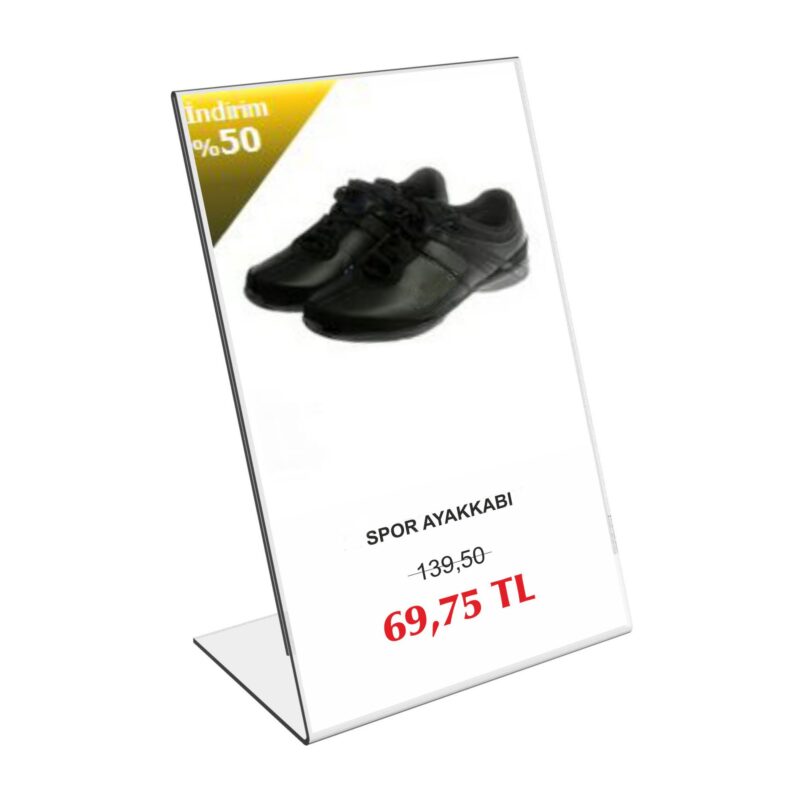 Acrylic Slant Back Sign Holder - Ores Display